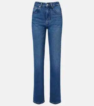 Victoria Beckham Julia Straight Jeans In Mid Wash