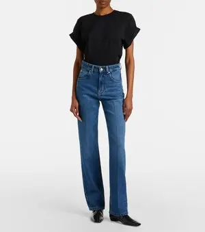 Victoria Beckham Julia Straight Jeans In Mid Wash