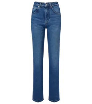 Victoria Beckham Julia Straight Jeans In Mid Wash - Blue