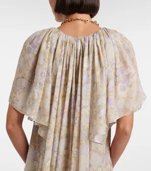 Chloé Floral Silk Charmeuse Ruffled Minidress - Multicoloured