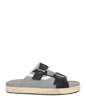 HIDNANDER Two-tone Leather And Textile Sandals
