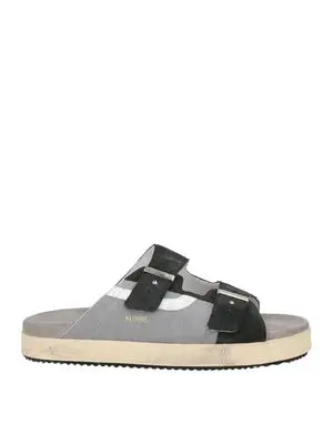 HIDNANDER Two-tone Leather And Textile Sandals