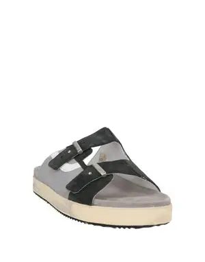 HIDNANDER Two-tone Leather And Textile Sandals