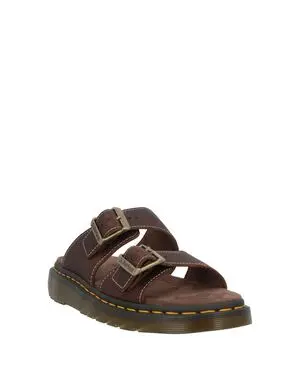 Dr. Martens Josef Grizzly Leather Sandals With Buckle Fastening - Brown