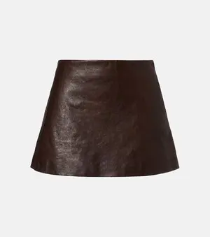 Balenciaga Leather Miniskirt
