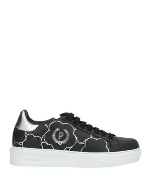 POLLINI Leather Low Top Sneakers With Metallic Accents