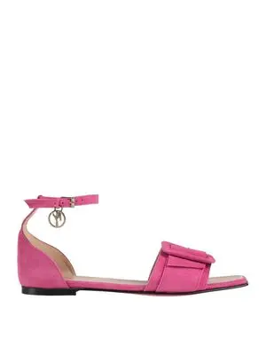 MANILA GRACE Suede Sandals With Buckle Detailing