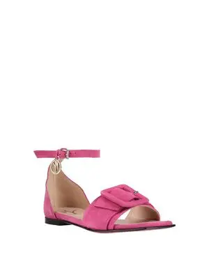MANILA GRACE Suede Sandals With Buckle Detailing