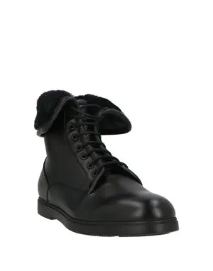 BALDININI Leather Ankle Boots With Shearling Trim