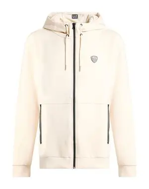 EA7 Sweatshirt With Hood And Zip Closure - White