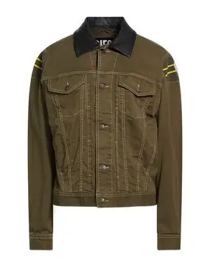 DIESEL® Cotton And Elastane Jacket With Goat Skin Accents