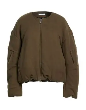 Helmut Lang Military Cotton Blend Bomber Jacket - Green
