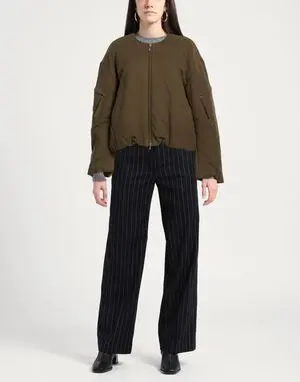 Helmut Lang Military Cotton Blend Bomber Jacket - Green