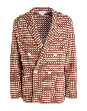 LARDINI Multicolor Intarsia-knit Cotton Double-breasted Blazer