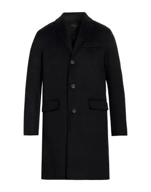BRERAS MILANO Single-breasted Wool Blend Coat - Black