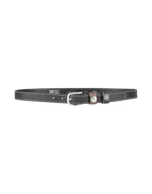DIESEL® Leather Belt With Appliqués - Black