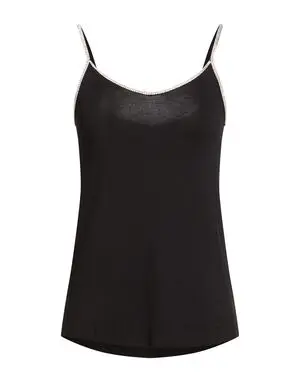 Majestic Filatures Viscose And Elastane Tank With Swarovski Crystal Embellishments