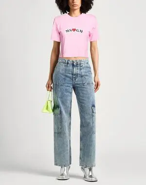 MSGM Cotton T-shirt With Logo Print