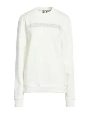 RICHMOND X Cotton And Polyester Sweatshirt With Crystal Appliqu - Ivory