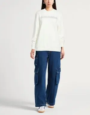 RICHMOND X Cotton And Polyester Sweatshirt With Crystal Appliqu - Ivory