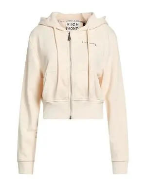 RICHMOND X Zip Up Hooded Sweatshirt - Cream