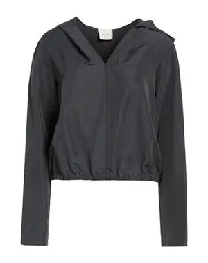 ALYSI Lyocell & Silk Hooded Top