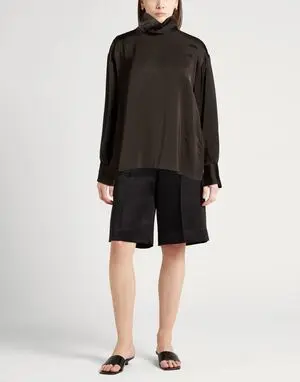 Fabiana Filippi Turtleneck Long Sleeve Satin Top
