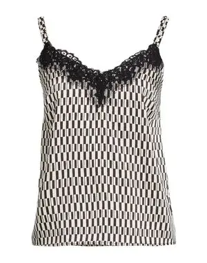 GAËLLE PARIS Camisole With Geometric Print And Lace Trims