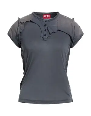 DIESEL® Henley T-shirt With Ruffle Detail