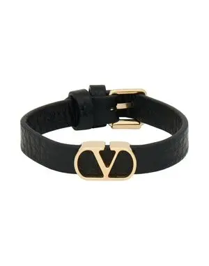 Valentino Garavani Leather Bracelet With Logo Detail