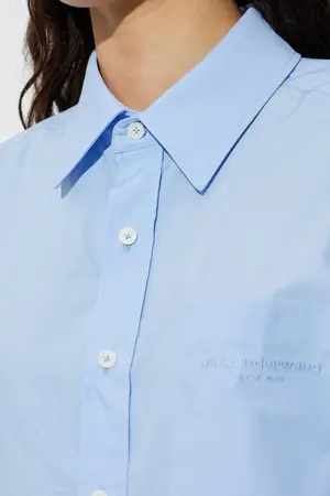 Alexander Wang Cropped Cotton Shirt With Embroidered Logo