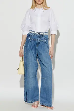 Munthe Nezzasin Wide-leg Jeans With Front Slits