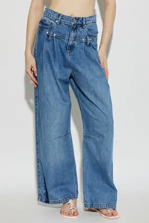 Munthe Nezzasin Wide-leg Jeans With Front Slits