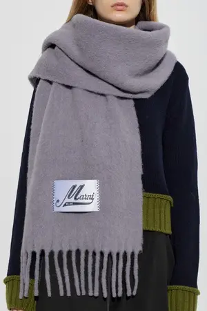 Marni Scarf With Fringes - Grey