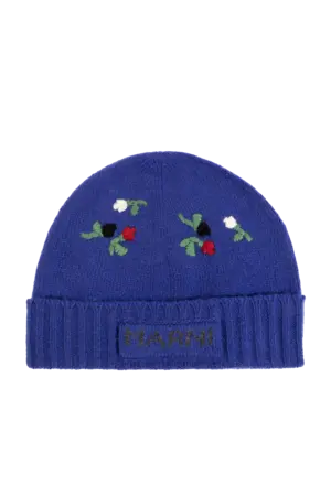 Marni Embroidered Beanie - Blue