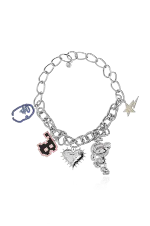 A BATHING APE Tone Link Chain Necklace With Mixed Charms