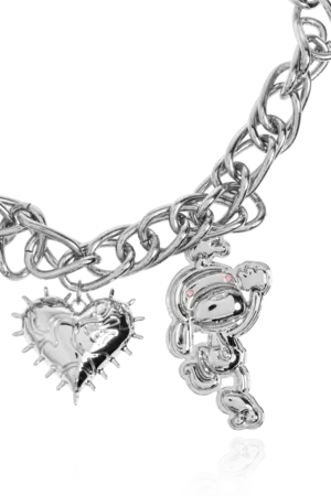 A BATHING APE Tone Link Chain Necklace With Mixed Charms