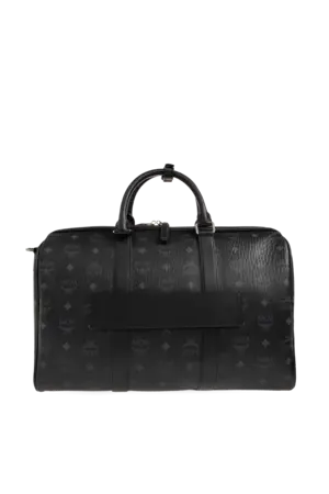 Mcm Ottomar Leather Monogram Travel Bag - Black