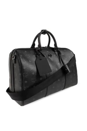 Mcm Ottomar Leather Monogram Travel Bag - Black