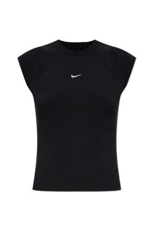 Nike Ribbed Knit Top With Contrast Logo
