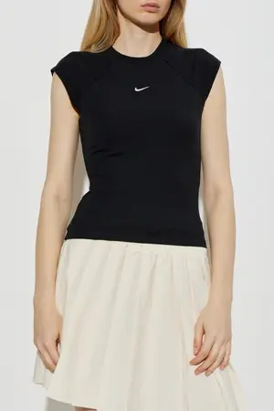 Nike Ribbed Knit Top With Contrast Logo