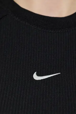 Nike Ribbed Knit Top With Contrast Logo