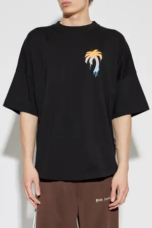 Palm Angels T-shirt With Print - Black