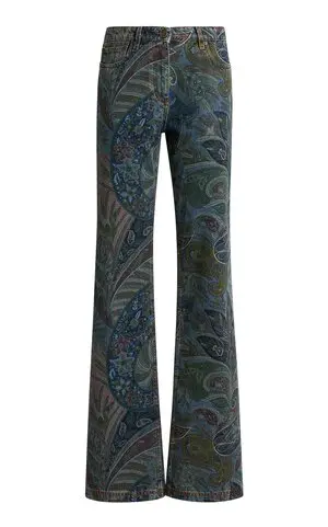Etro Printed Low-rise Straight-leg Jeans - Multi