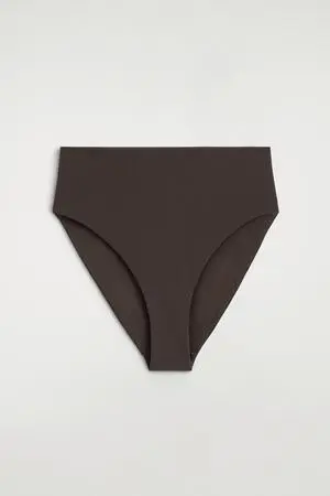 Cos Textured High-waisted Bikini Briefs - Brown
