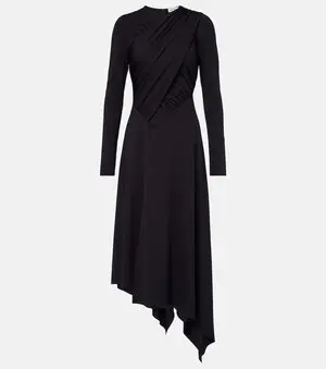 Victoria Beckham Draped Jersey Wrap Dress - Black