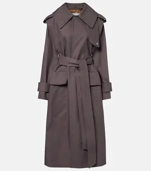 Victoria Beckham Philippa Cotton Trench Coat - Grey