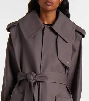Victoria Beckham Philippa Cotton Trench Coat - Grey