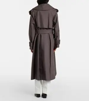 Victoria Beckham Philippa Cotton Trench Coat - Grey