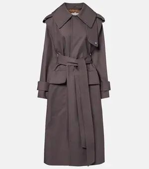 Victoria Beckham Cotton Trench Coat - Grey